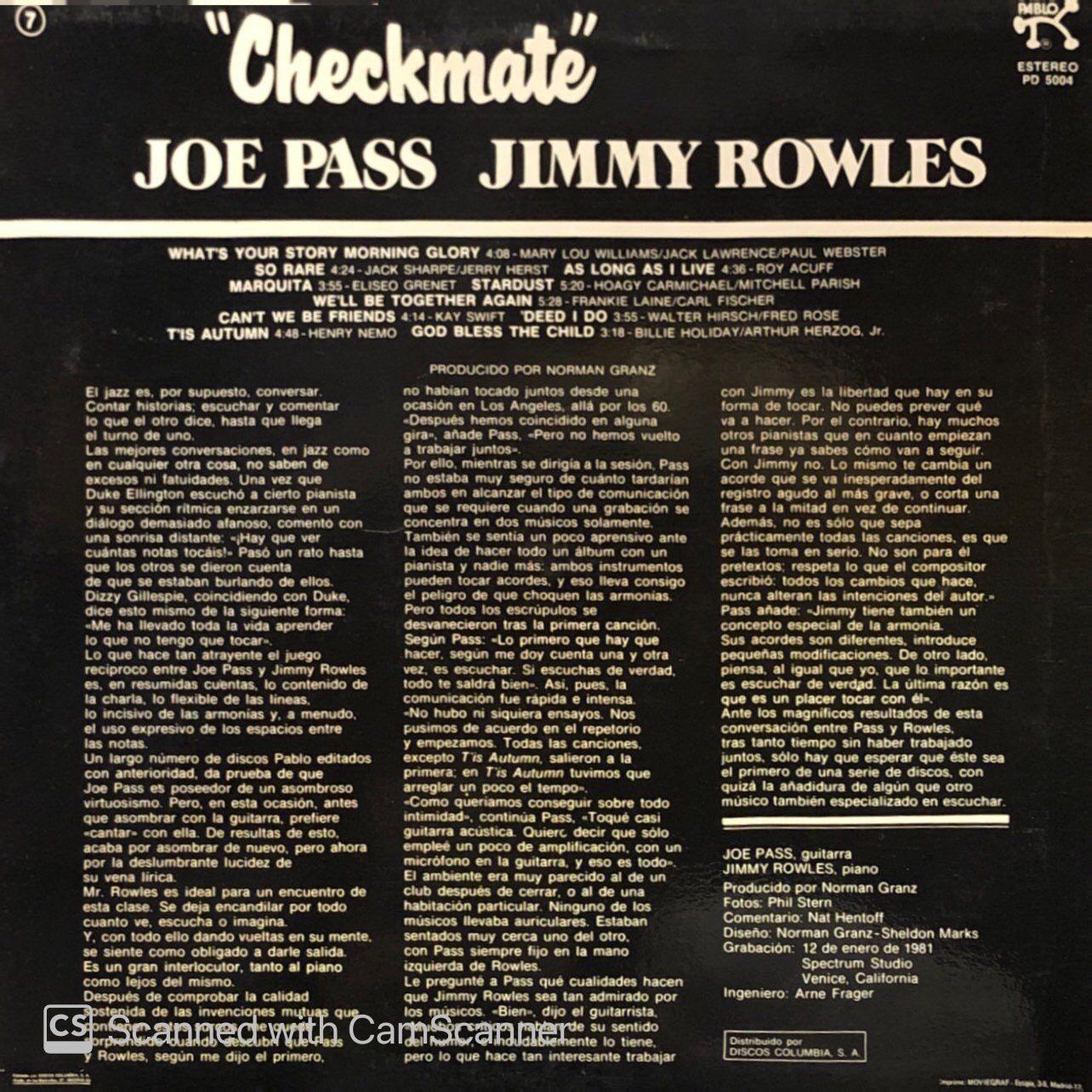 Joe Pass / Jimmy Rowles – Checkmate LP