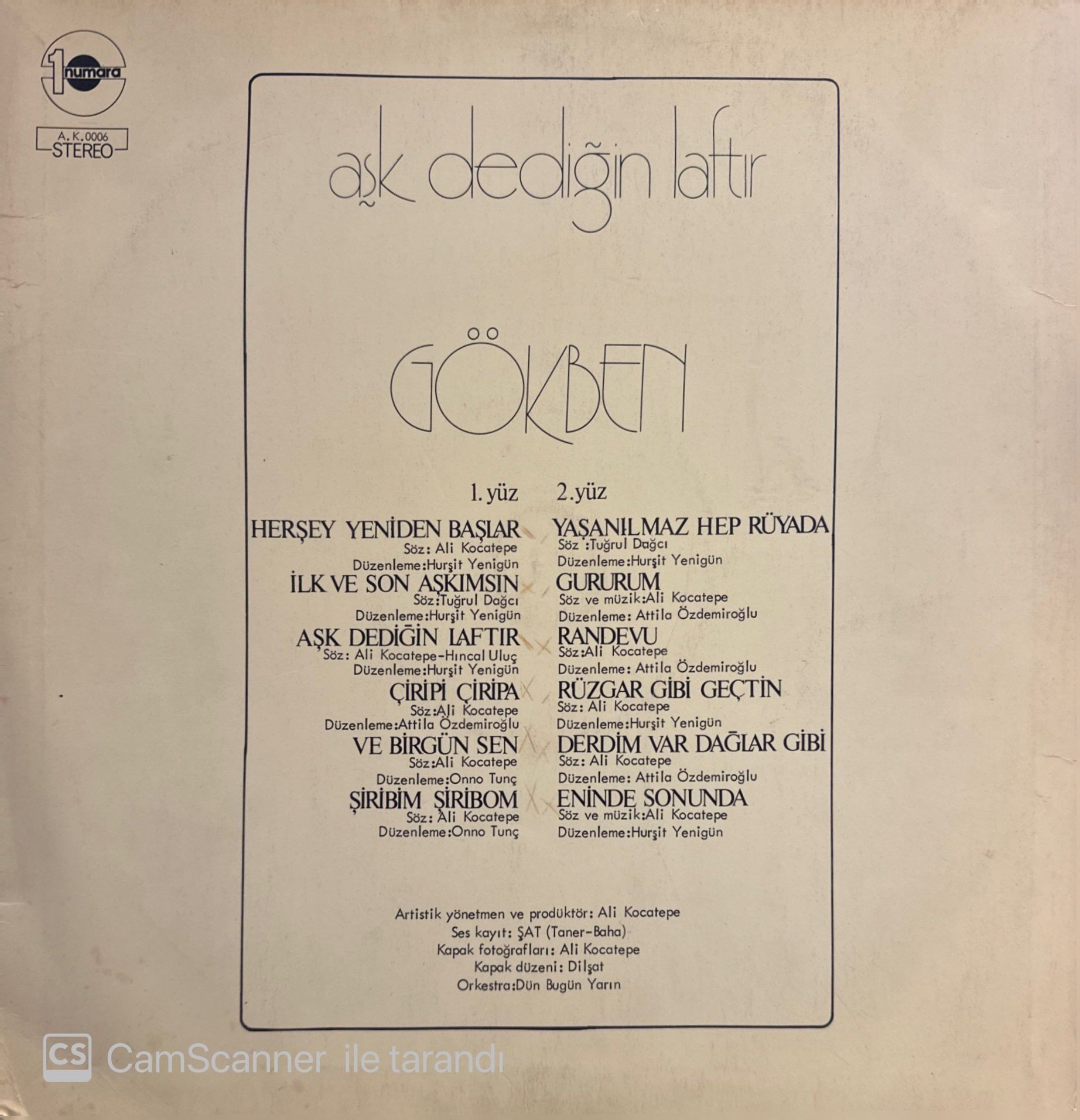 Gökben – Aşk Dediğin Laftır LP